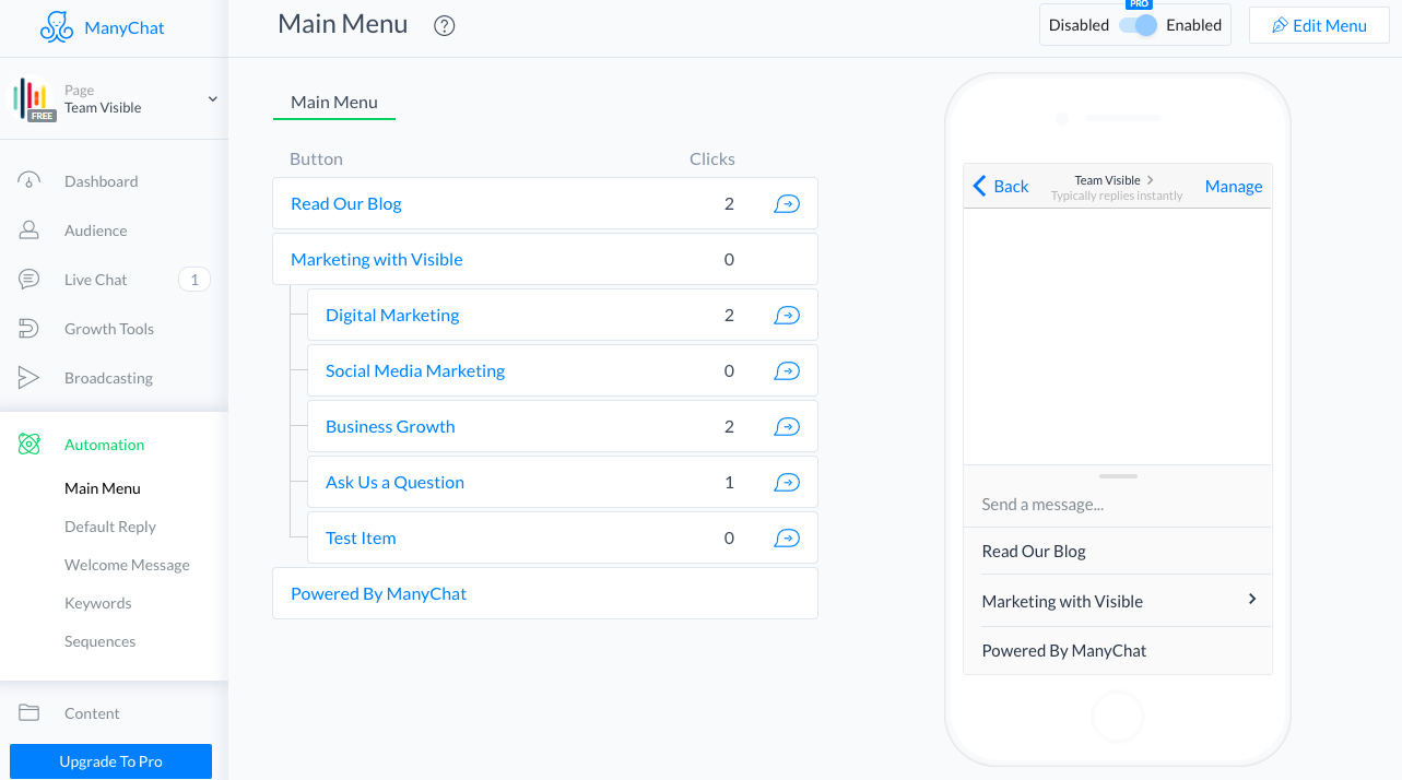 How To Make a Facebook Messenger Bot in 15 Mins | Visible